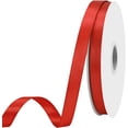5/8 inch Wide 100 Yards Double Face Red Satin Ribbon Red Fabric Ribbon ...