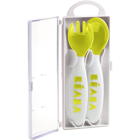 Set of 2 Ergonomic 2nd Age learning cutlery, From 10 months, Easy ...