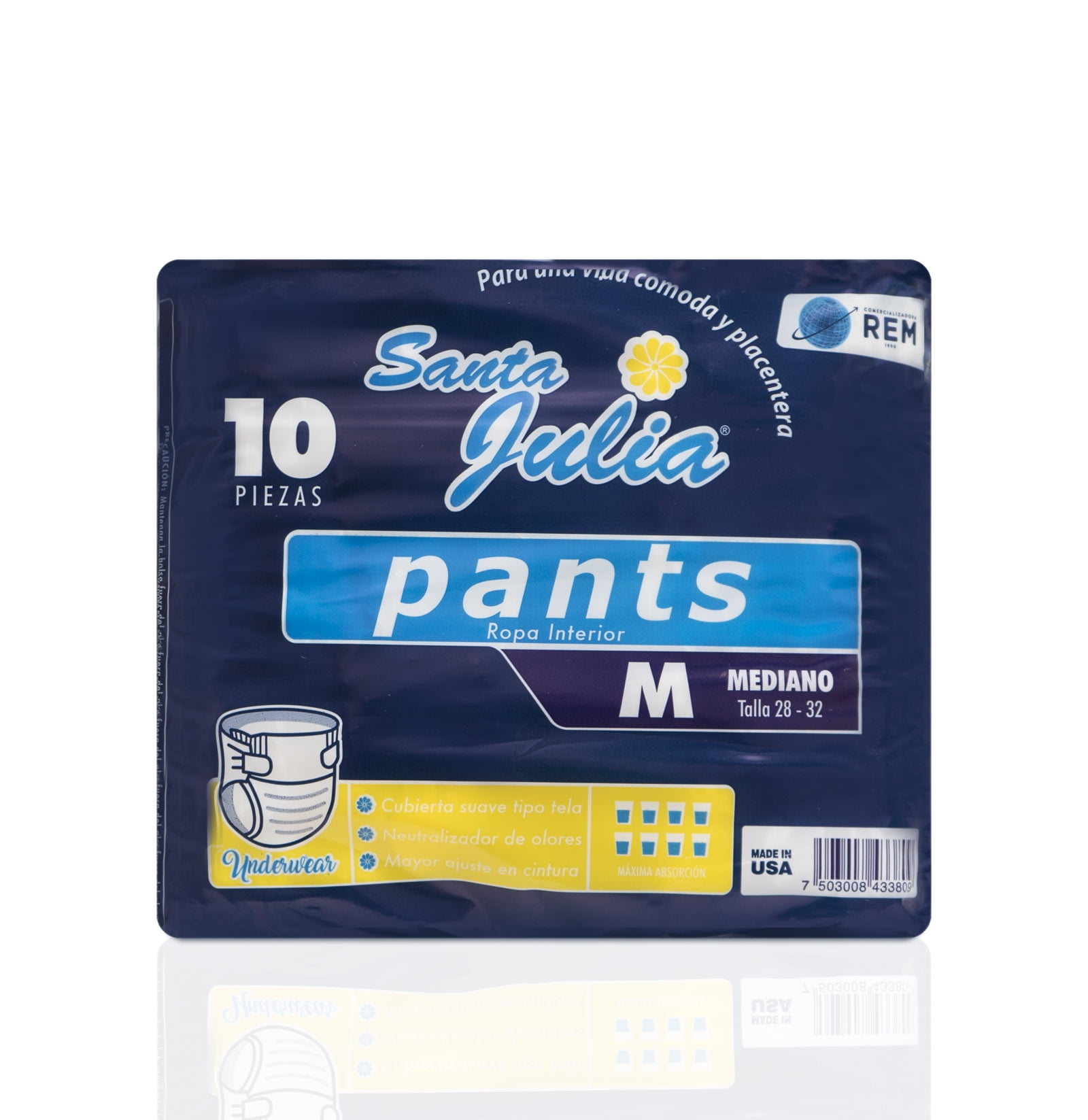 Pañales Tipo Calzon Para Adulto Con 10 Pzs Santa Julia Mediano ...