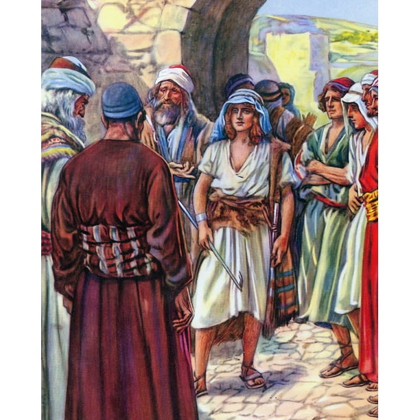 Catholic print picture - Samuel Anoints David C - 8" x 10" ready to be ...