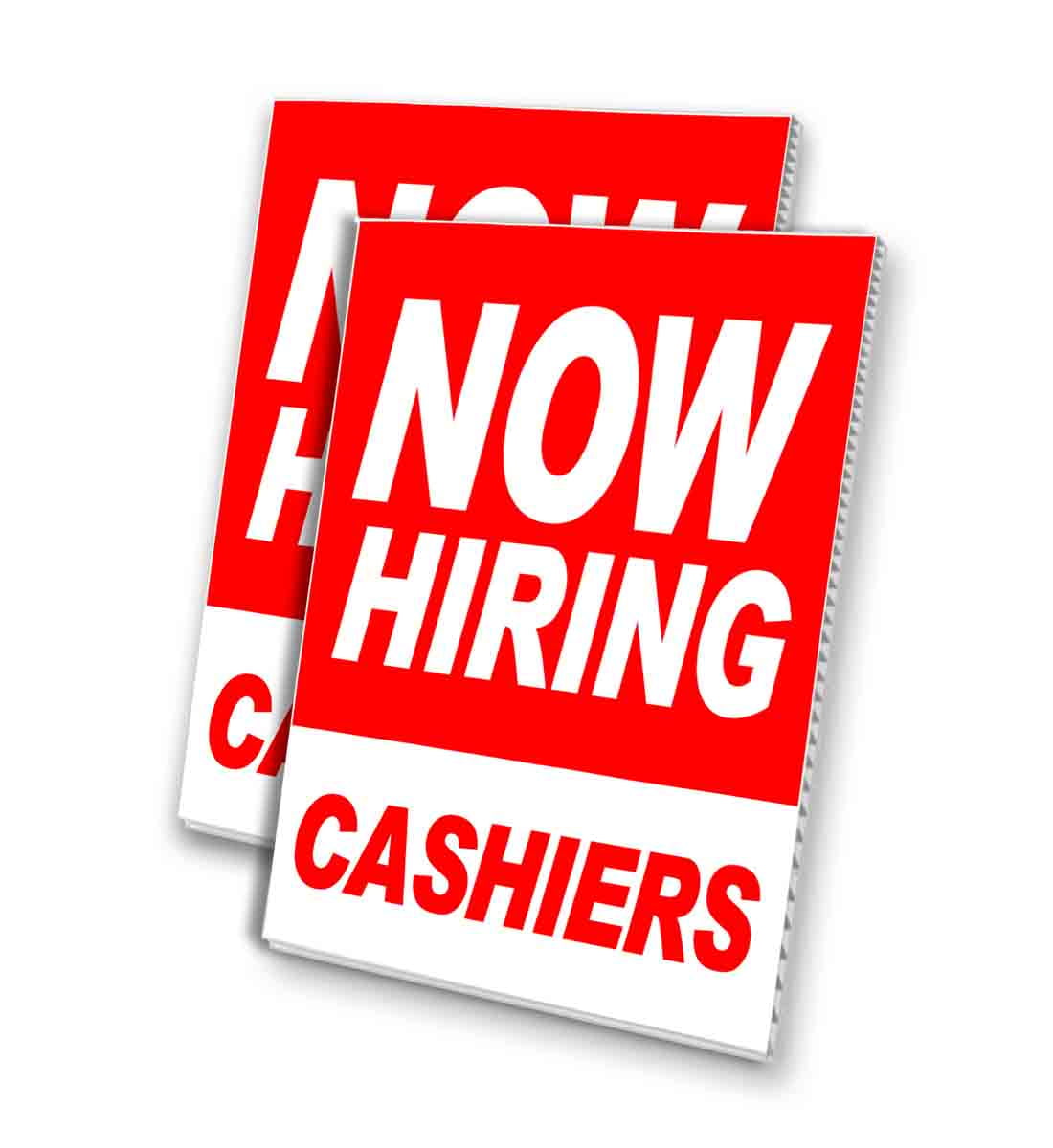 Now Hiring Cashiers (24" X 36") 4mm Corrugated Plastic Panel, Graphics ...