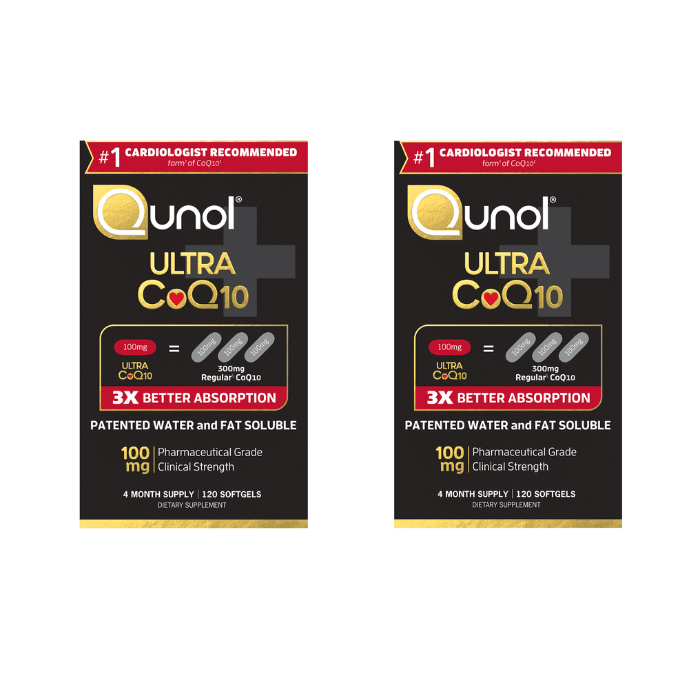 Qunol Ultra CoQ10 Softgels, 100 mg, 120 Ct - 2 Pack - Walmart.com ...