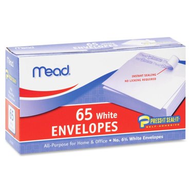 Mead Plain White Envelopes - Business - #6 3/4 - 3 5/8" Width x 6 1/2 ...