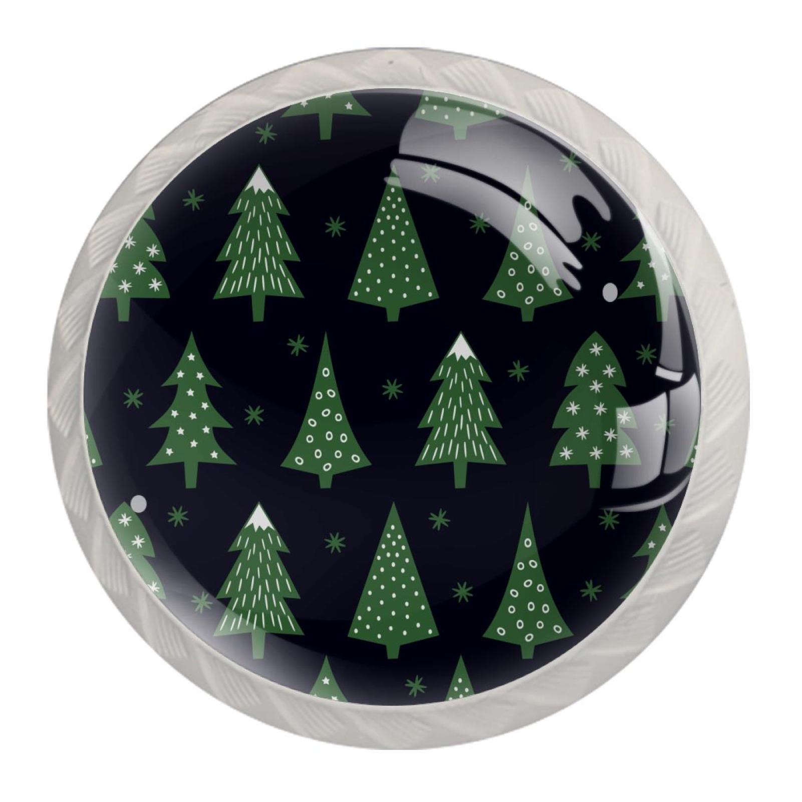 4 Pcs Retro Xmas Trees Knobs for Kitchen Cabinet Cupboard Dresser ...