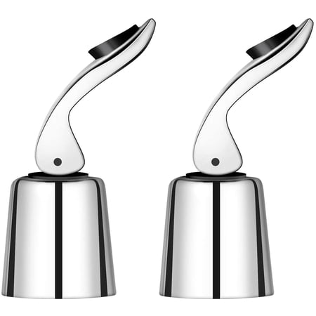 Wine Stoppers(2 PACK),Stainless Steel Sealed Wine Bottle Stoppers,Inner ...