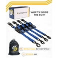 Strapinno Retractable Ratchet Straps 1 in x10ft, with Rubber-Coated ...