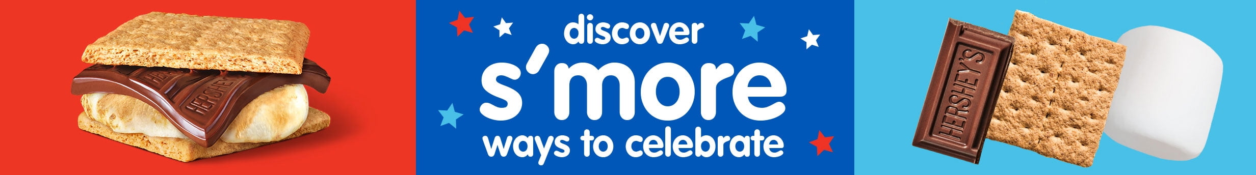 Discover smore ways to celebrate. A smore next to patriotic colors and ...