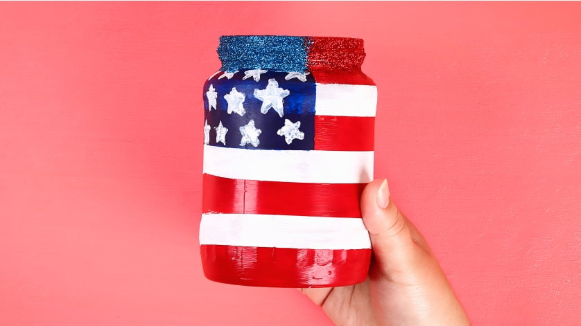 Patriotic painted jar