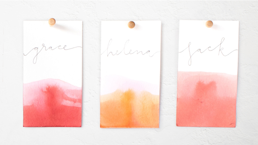 DIY dip-dye place cards