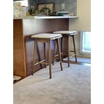 Isaac Modern Backless Bar Stool with Round Soft Padded Boucle Seat and ...