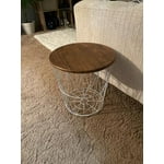 Lavish Home End Table with Storage – Round Wire Basket Base Nesting ...