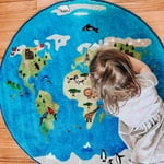 Delta Children Kids World Map Round Area Rug, 39-Inch, Blue - Walmart.com