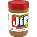 Simply Jif Creamy Peanut Butter, 15.5 Ounces, Low Sodium, Gluten-Free ...