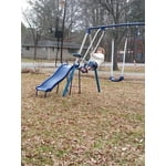 Sportspower Arcadia Kids Outdoor Playground Swing Set with Trapeze, 2 ...