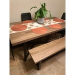 ChVans 60in Farmhouse Solid Wood Dining Bench for 2 3 4 Person, Kitchen ...