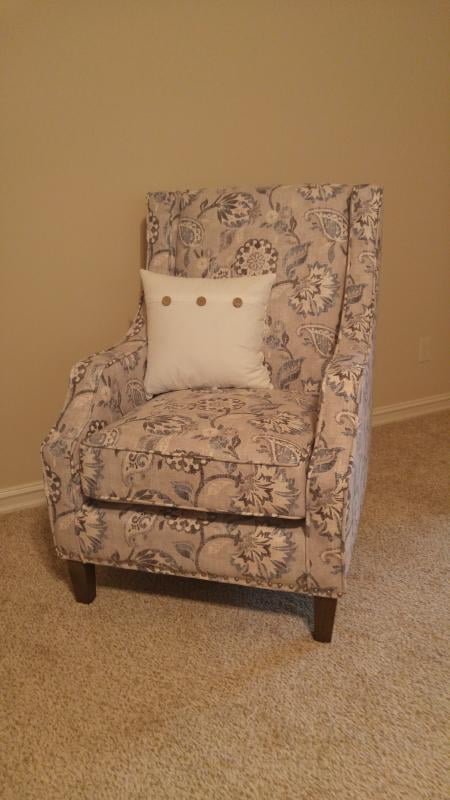 Jofran Westbrook Accent Chair with Paisley Fabric Upholstery Nailhead Trim and Wingback Design Walmart