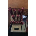 Hampton Signature™ Argentum Red - 14 Piece Knife Block Set, Forged ...