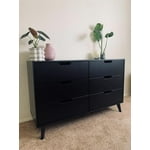 Walker Edison Modern 6-Drawer Dresser, Sleek Riviera Finish, Cut-Out ...