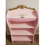 KidKraft Wooden Princess Bookcase with Crown Accent, Shelves and Hidden ...