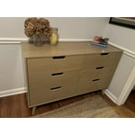 Walker Edison Modern 6-Drawer Dresser, Sleek Riviera Finish, Cut-Out ...