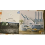 Mainstays Ceramic Nonstick Aluminum 12 Pieces Cookware SET Teal ombre ...