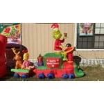 Airblown Inflatables Dr. Seuss Grinch Train Inflatable Christmas Décor ...