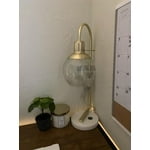 Better Homes & Gardens Real Marble Table Lamp, Brushed Brass Finish ...