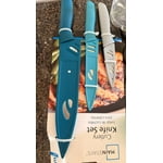 Mainstays 3 Piece Stainless Steel Color Knife Set with Ergonomic Soft ...