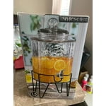 Style Setter 1.5 Gallon Beverage Dispenser with Stand, Elegant Glass ...