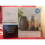 Mainstays Mini Food Chopper 1.5 Cup Black with One-Touch Pulse ...