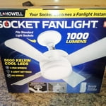 Bell+Howell Socket Breeze Socket Fan Light with Remote, Portable Small ...