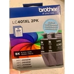 Brother Genuine LC401XL 2PK High-Yield 2-Pack Black Inkjet Printer Ink ...