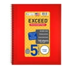 Exceed Spiral Notebook, College Ruled, 5 Subject, 160 Pages, 9" x 11 ...
