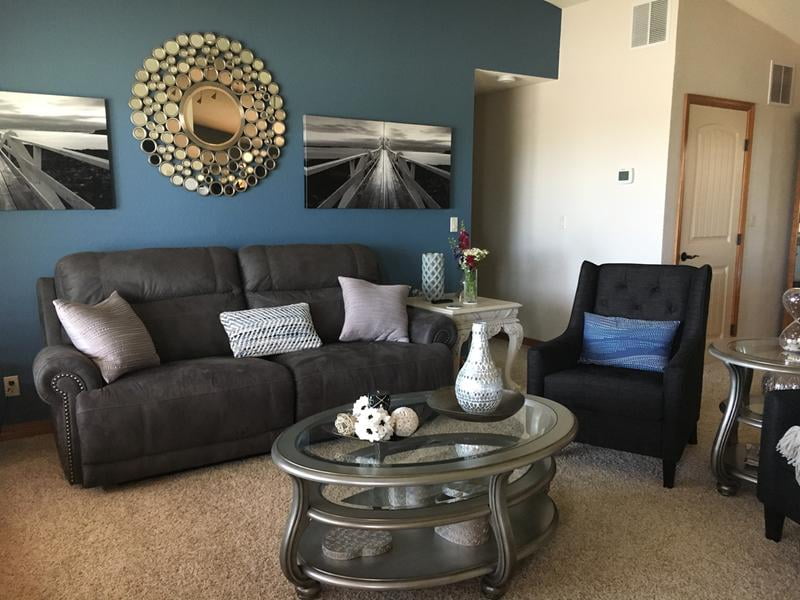 Austere Gray Reclining Living Room Set | Cabinets Matttroy