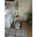 Signature Design by Ashley Frazwa Round Glasstop Coffee Table, Solid ...