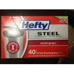 Hefty Steel Custom Fit I Size Drawstring Trash Bags, Black, Fresh Scent ...