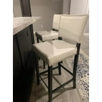 Baxton Studio Aries White Modern Bar Stool with Nail Head Trim (Set of 2) - Walmart.com