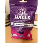HALLS Cough and Throat Relief + Immune Support, Elderberry Cough Drops ...