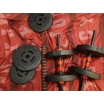 BalanceFrom 60LB 2-in-1 Portable Changeable Dumbbell, Barbell Set with ...