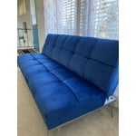 Novogratz Elle Futon, Convertible Sofa Bed and Couch, Pink Velvet ...