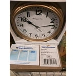 Mainstays 8.78 Basic Gold Clock with Quartz Movement and Glass Lens ...