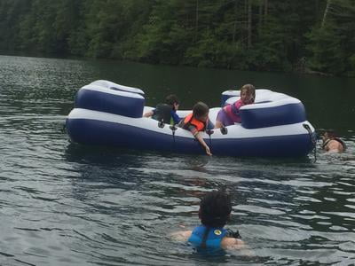 Intex Oasis Island 5 Person Inflatable Boat Floating Lounge Floating ...