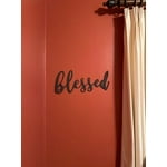 Lavish Home Blessed Decorative Metal Word Art Wall Decor (Distressed ...