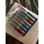 Sharpie Metallic Permanent Markers, Chisel Tip, Assorted Colors, Quick ...