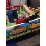 Brio 50-Piece Wooden Train Set with Activity Table and Storage for Kids ...