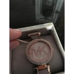Michael Kors Women's Parker Wrist Watch, Crystal Pave Logo, Rose Gold ...