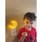 Meridian LED Yellow Neon Moon Night Light, 3 Modes, 5.75in by 3.75in ...