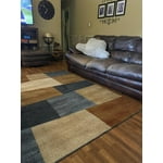Mainstays Geometric Warm Blocks Multicolor Indoor Area Rug, 5' x 7 ...