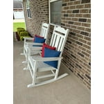 SERWALL Outdoor Rocking Chair, HDPE Weatherproof Patio Rocker, White ...