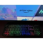 Onn+ Wired LED Gaming Keyboard with Backlit RGB Rainbow Zones, 104-Key ...